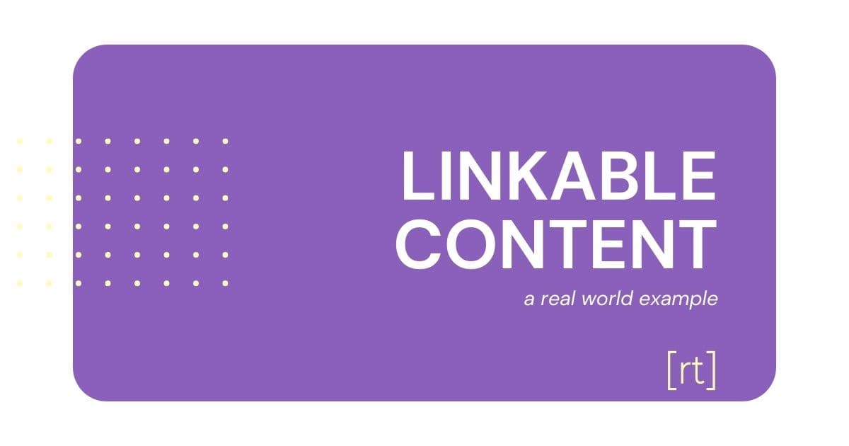 A Real Example Of Linkable Content - [rank theory]